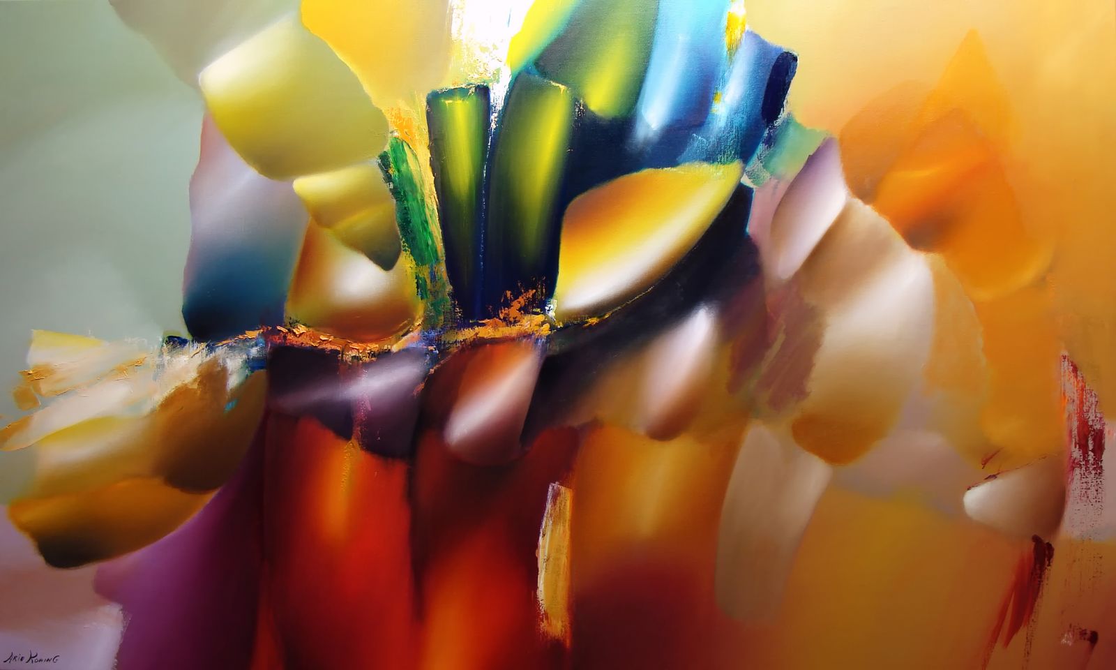 Arie Koning - Over canvas schilderijen met vrolijke kleuren en warme tinten